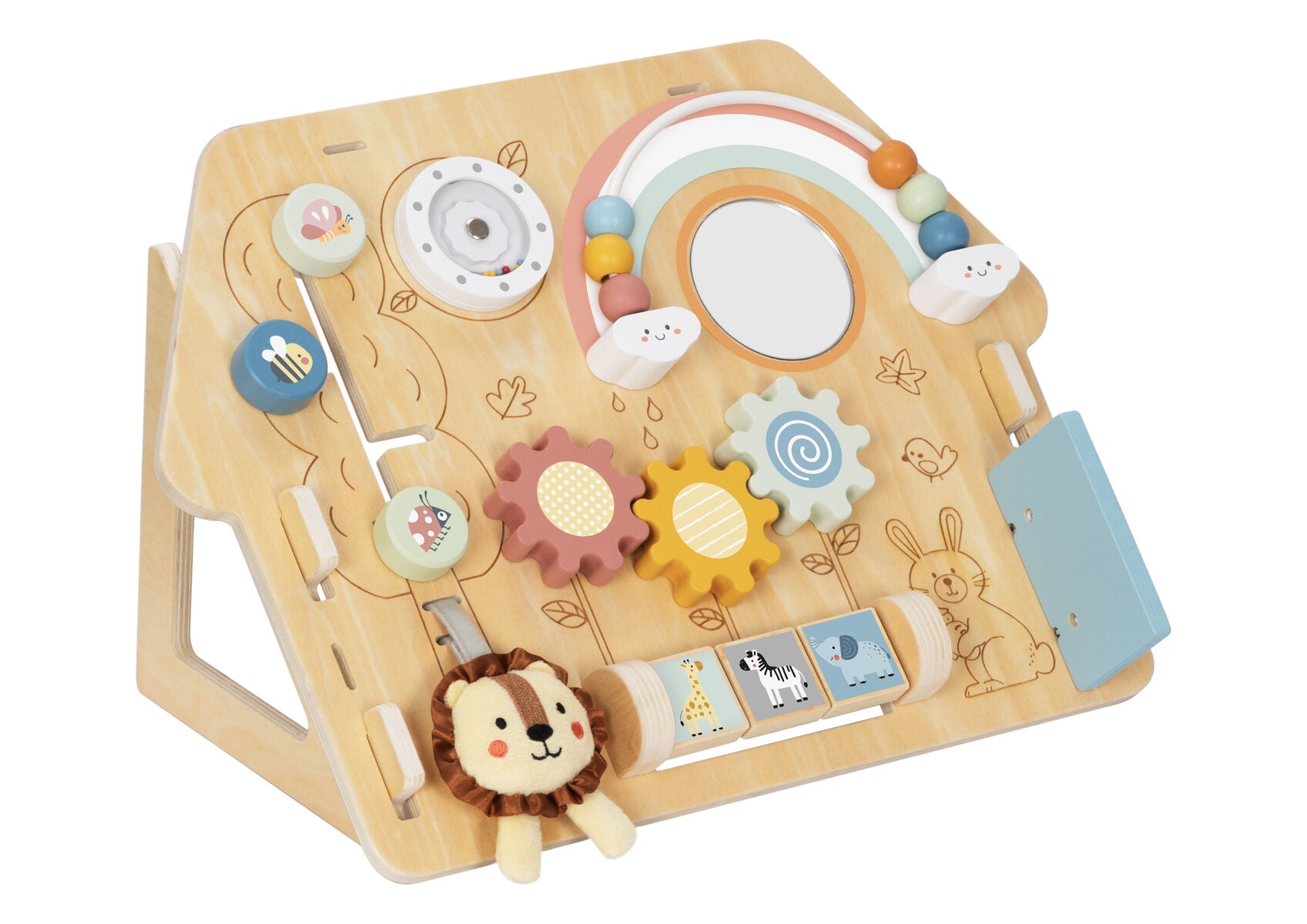 Forest Friends 2 In 1 Activity Board | Colorful Wooden Toy – Kids Mega Mart