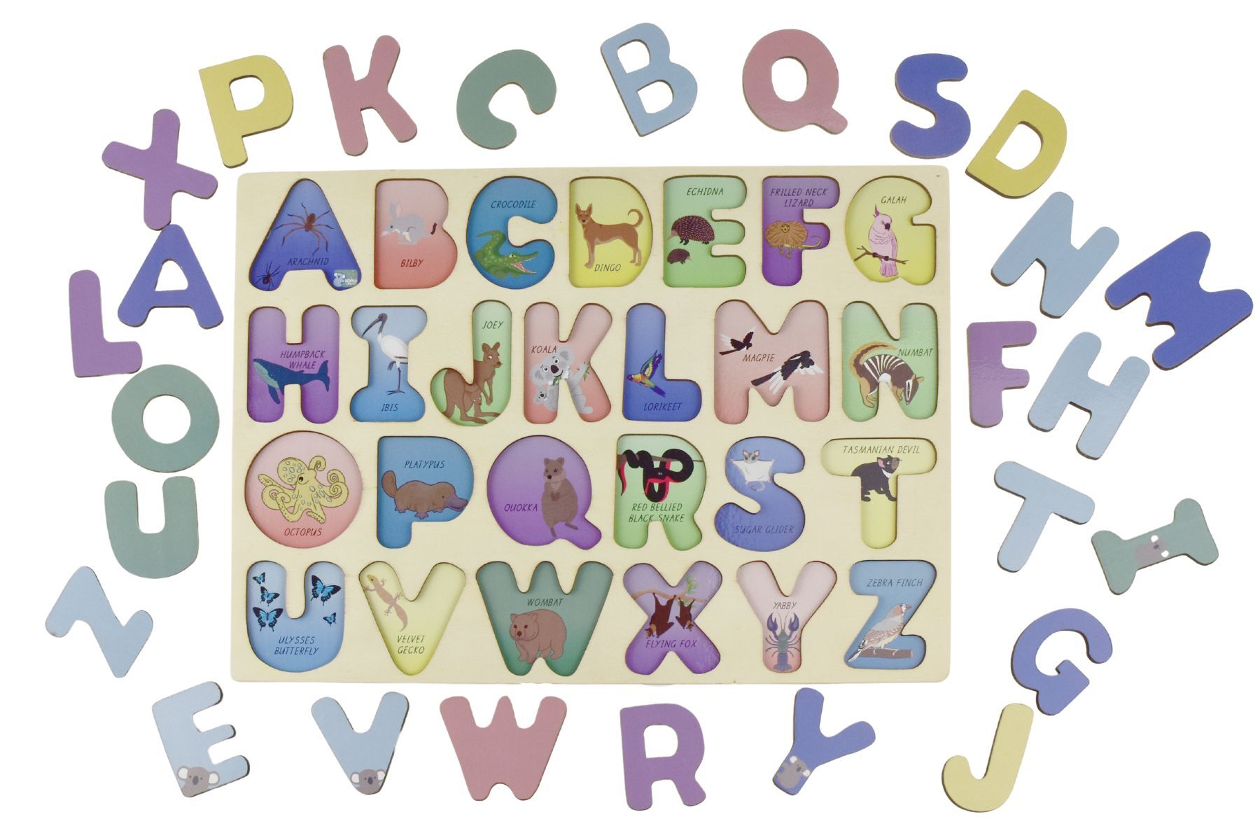 Alphabet Letters Puzzle | A to Z Uppercase Australian Animals