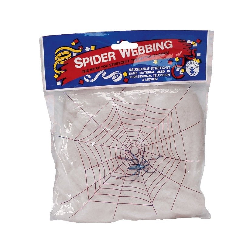 Spooky White Spider Web Kit with Stretchy Webbing & Spiders