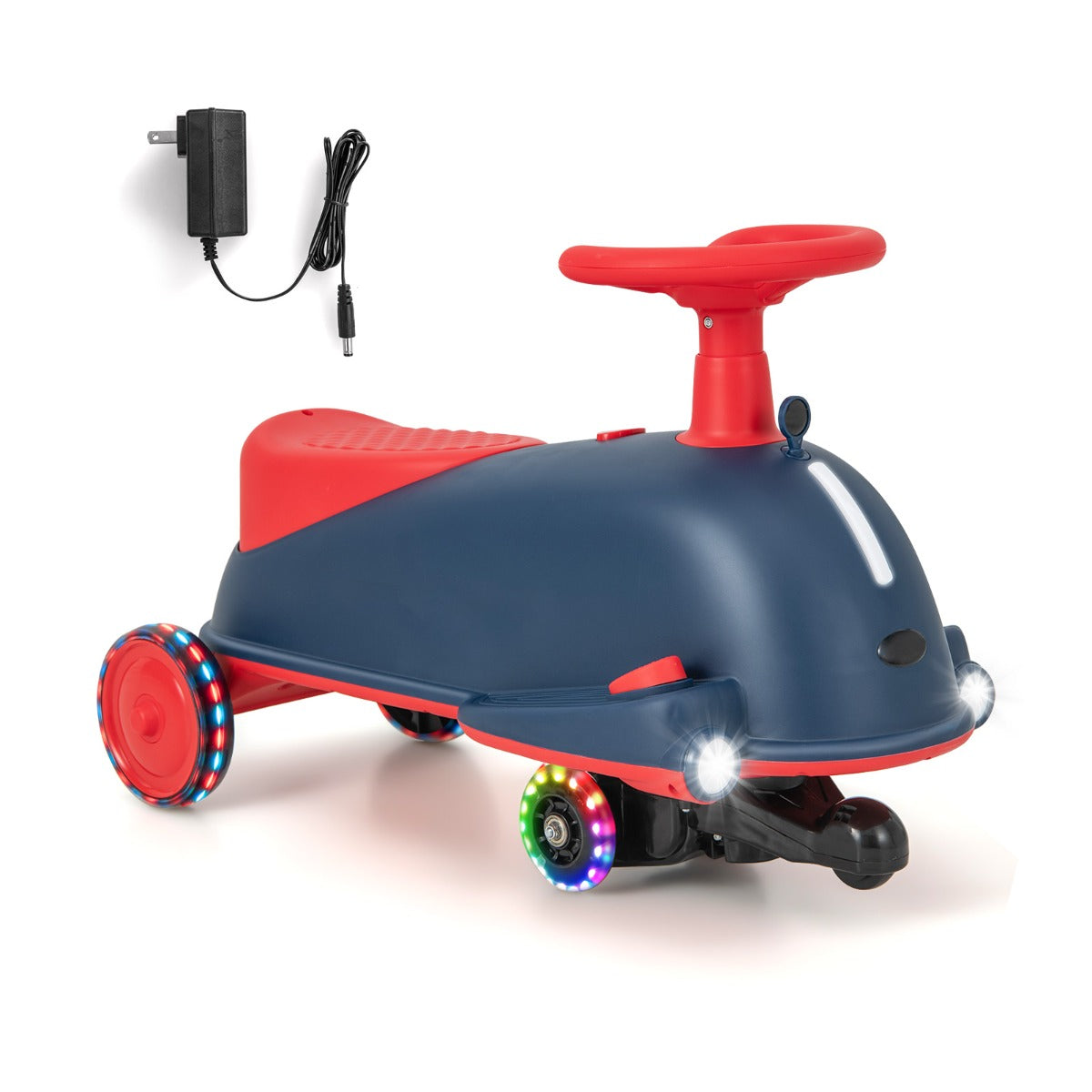 2-in-1 Electric Wiggle Car | Kids Ride-On with Music & Flashing Wheels
