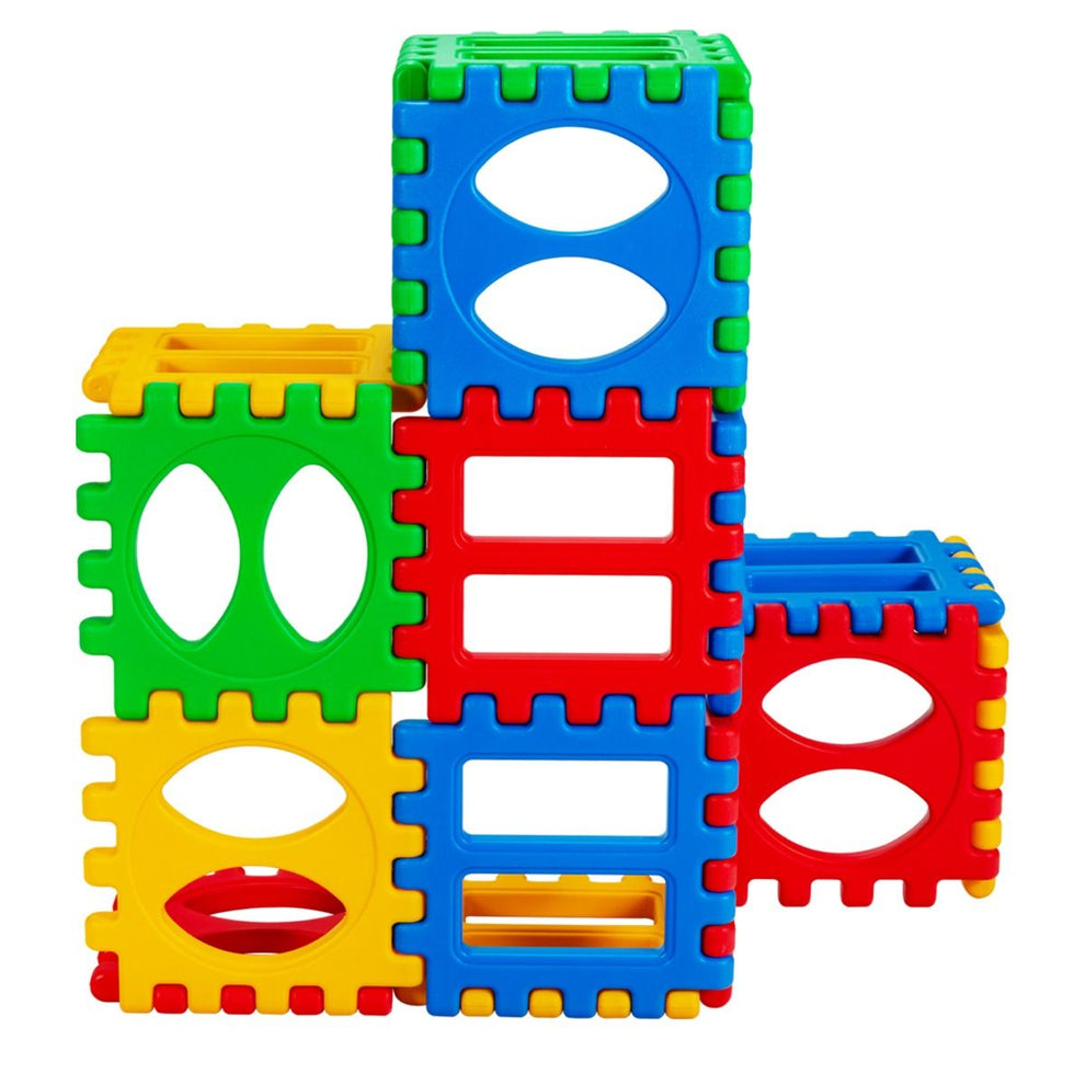 Big Waffle Block Set | 32 Colorful Pieces for Creative Play