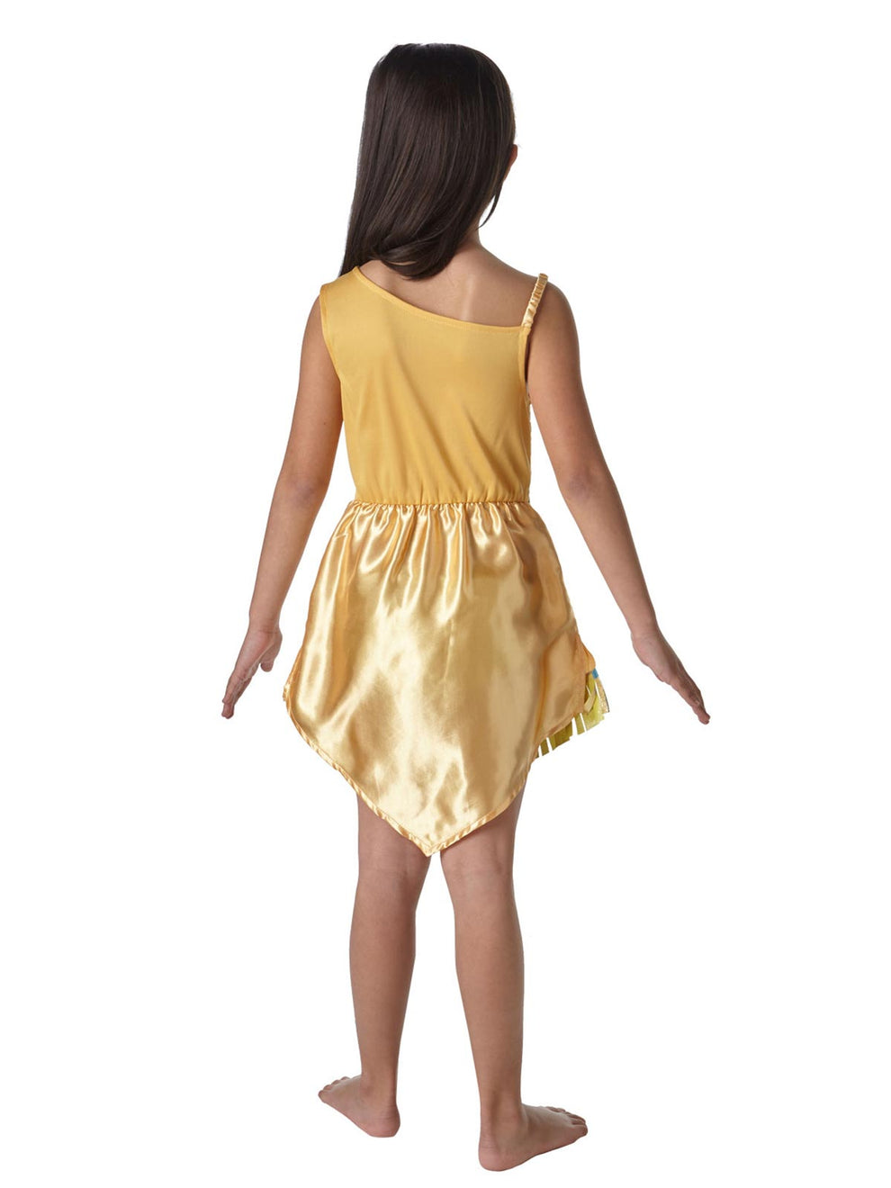 Pocahontas Costume | Blue Satin Dress with Gold Fringe for Kids – Kids ...