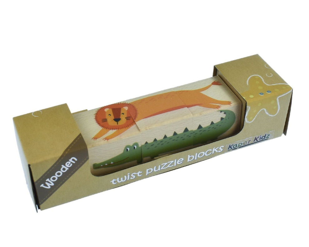 Wooden Jungle Animal Twist Puzzle Block | Kids Mega Mart