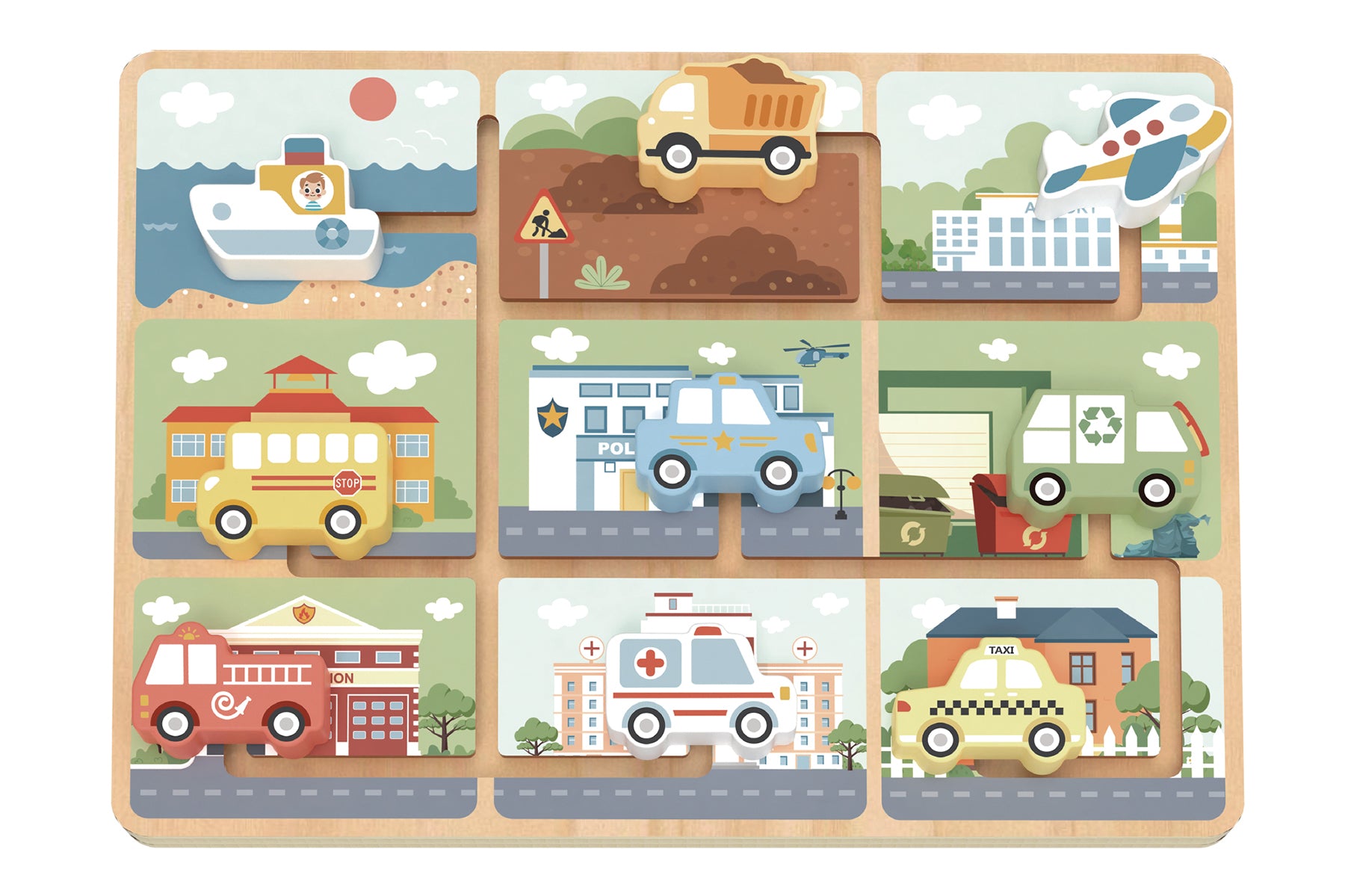 Traffic Maze Puzzle Board | Educational Vehicle Game for Kids