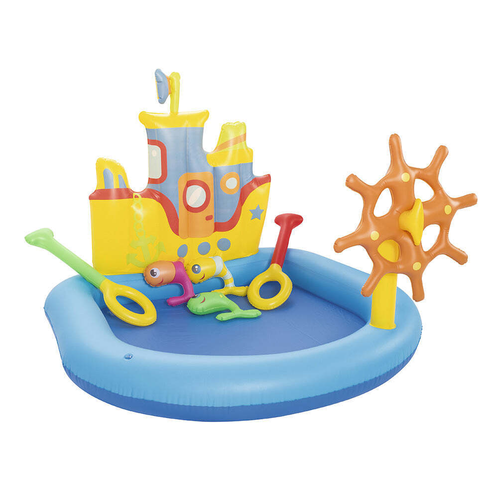 Inflatable Tug Boat Play Pool for Kids | 84L Water Capacity – Kids Mega ...