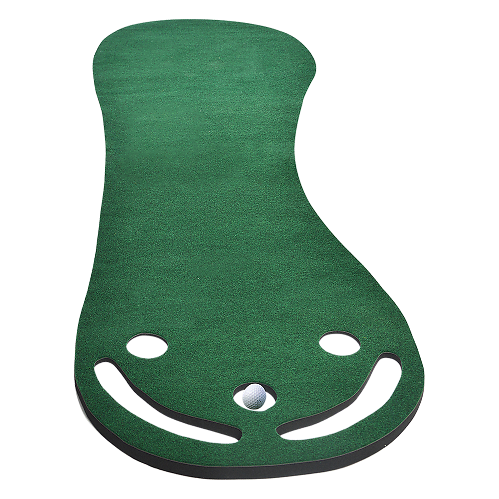Golf Putting Green Practice Mat | 3 Cups & Sand Traps | 95x275cm