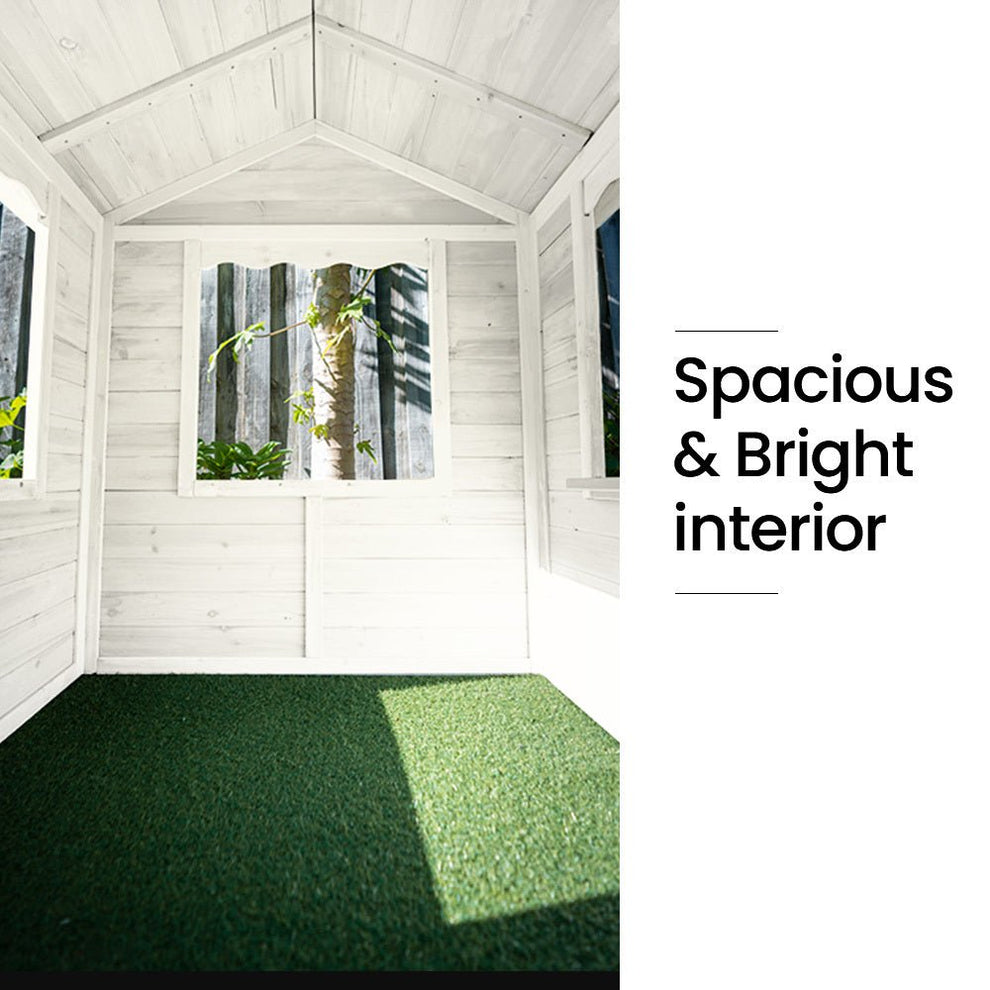 Rovo Kids Cottage Cubby House White and Pink