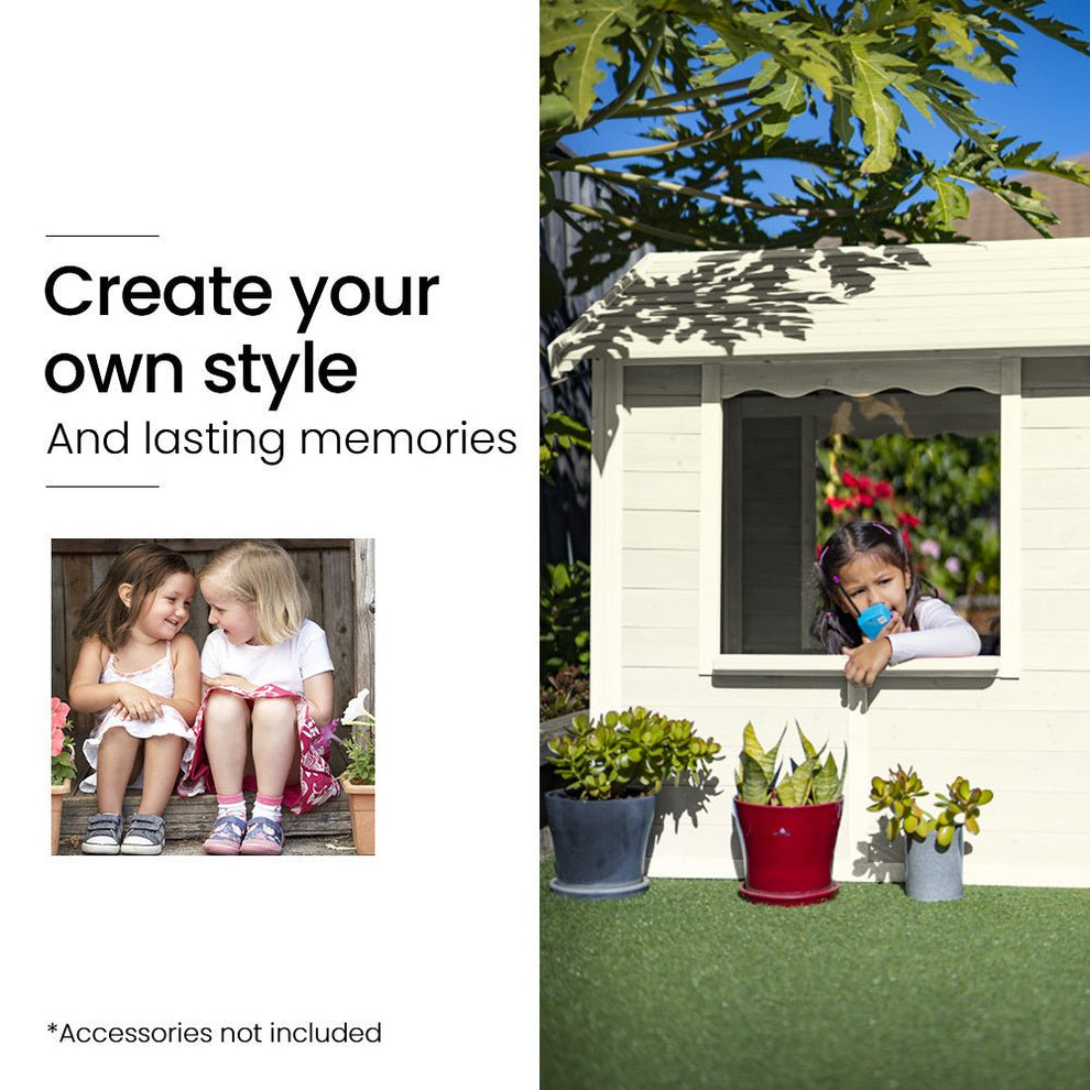 Rovo Kids Cottage Cubby House White and Pink