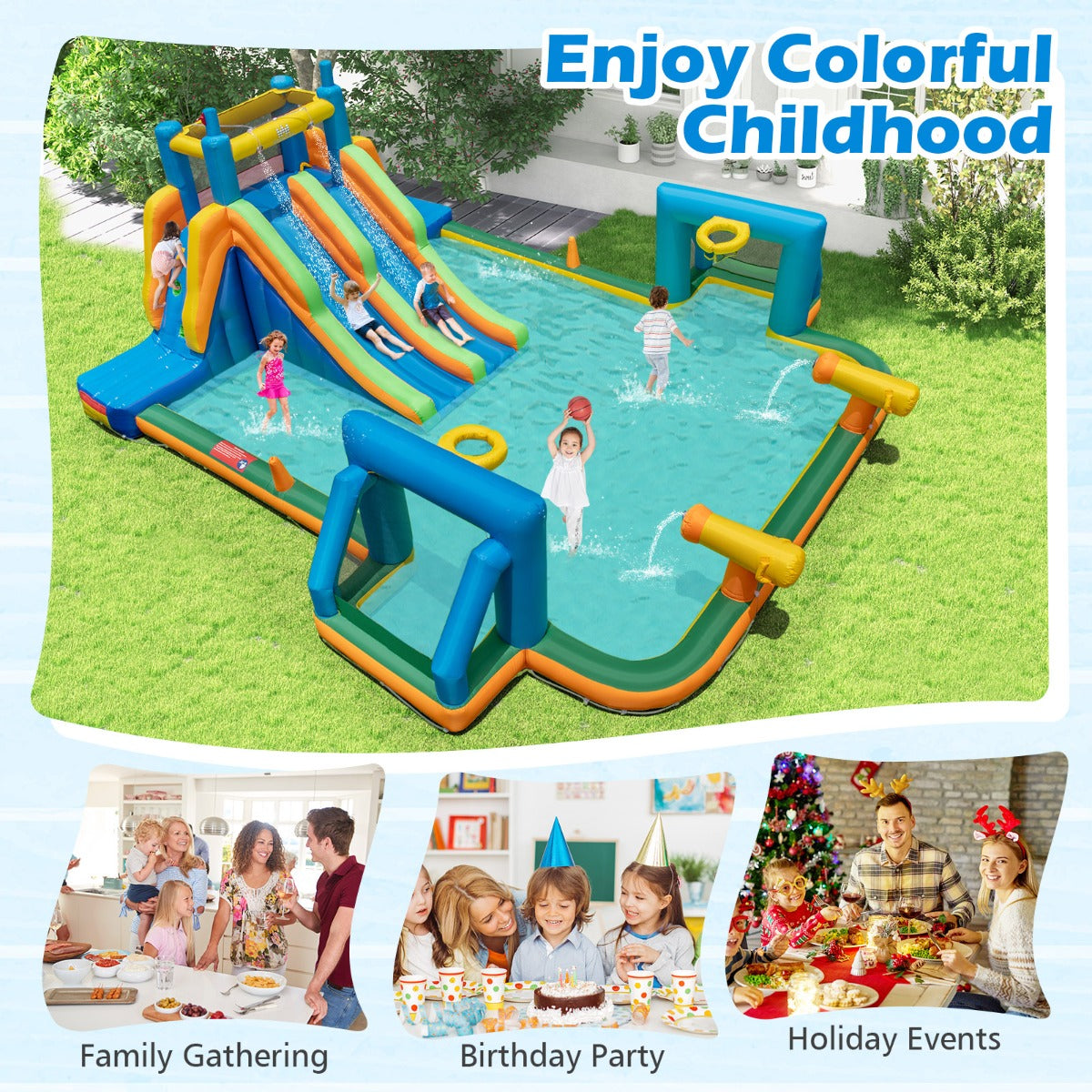 Ultimate Backyard Water Park | 2 Slides, Pool & Sports Games – Kids ...