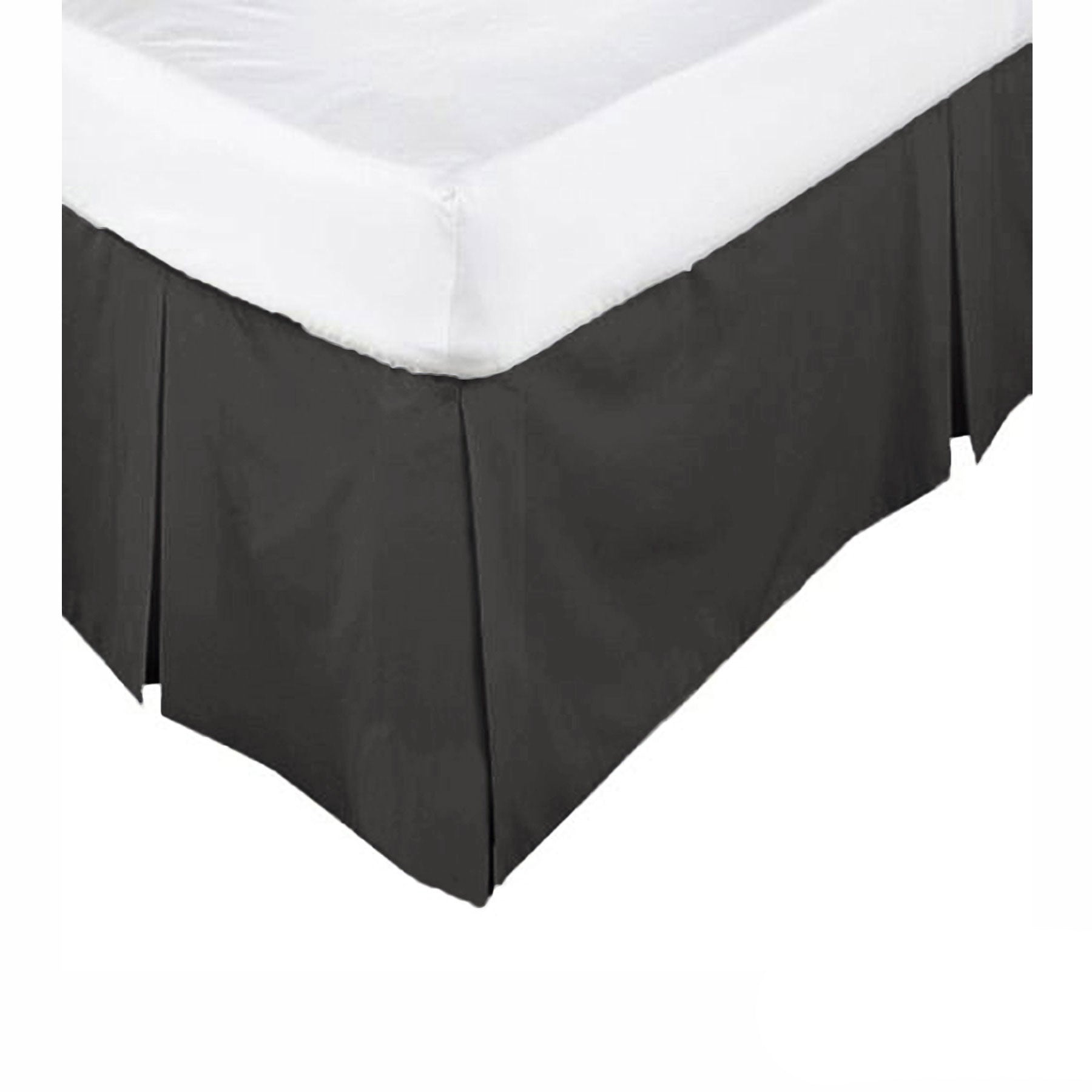KINGDOM Black Box Pleated Valance | Elegant Single Bed Accessory