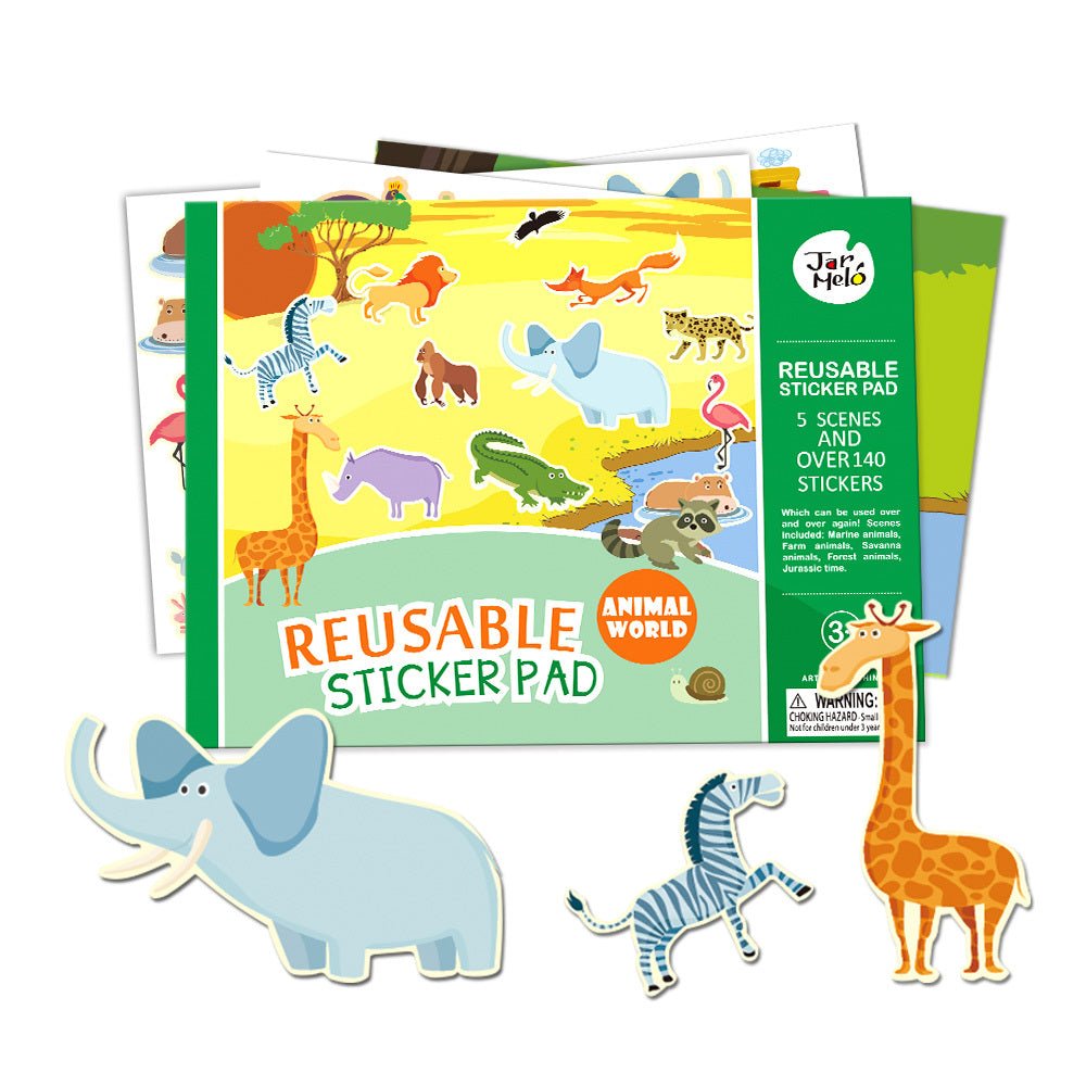 Reusable Sticker Pad Set Animal World from JarMelo – Kids Mega Mart