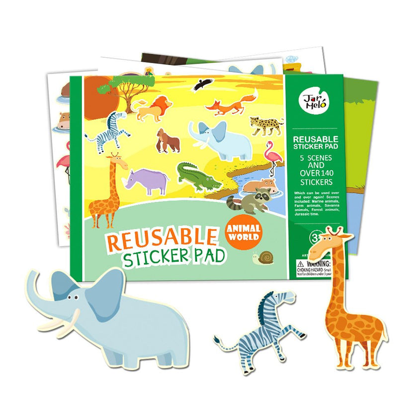 Reusable Sticker Pad Set Animal World from JarMelo – Kids Mega Mart