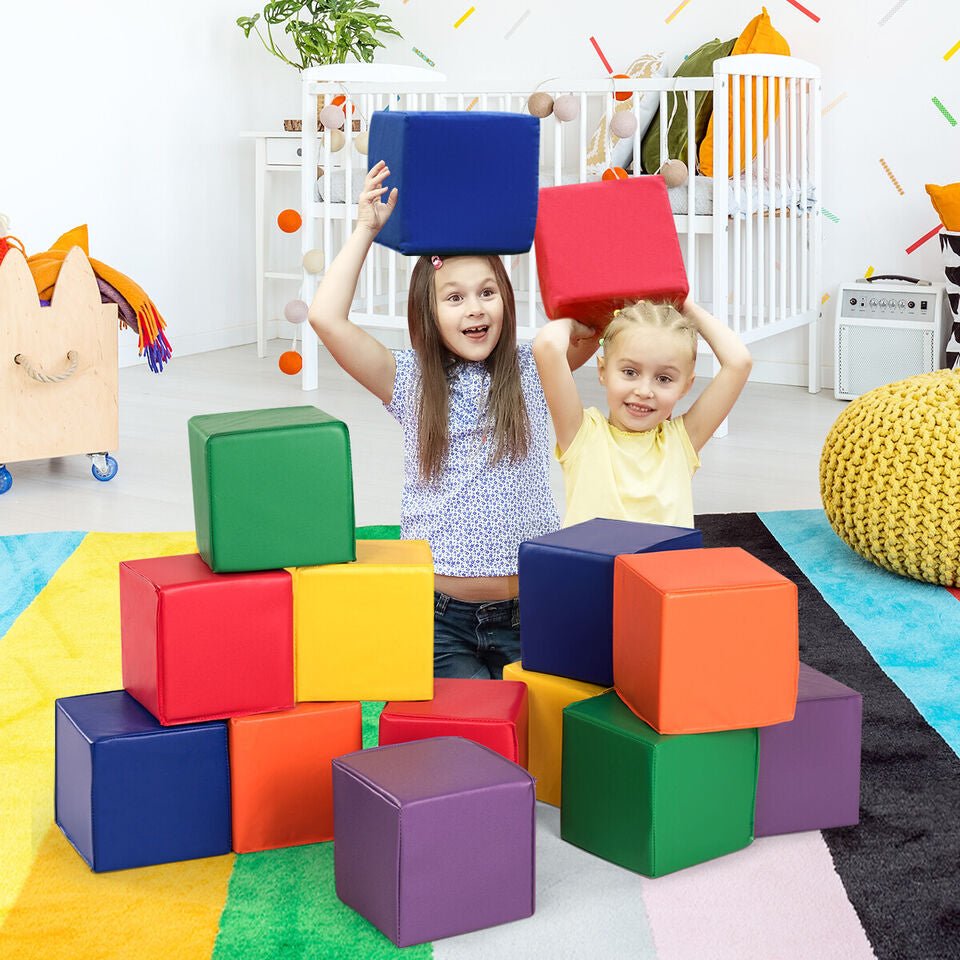 12 Piece Colorful Foam Building Blocks Set for Toddlers 20cm