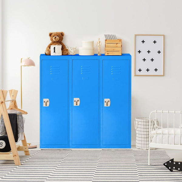 Kids Metal Storage Locker with Shelf and Hanging Rod - 122cm High ...