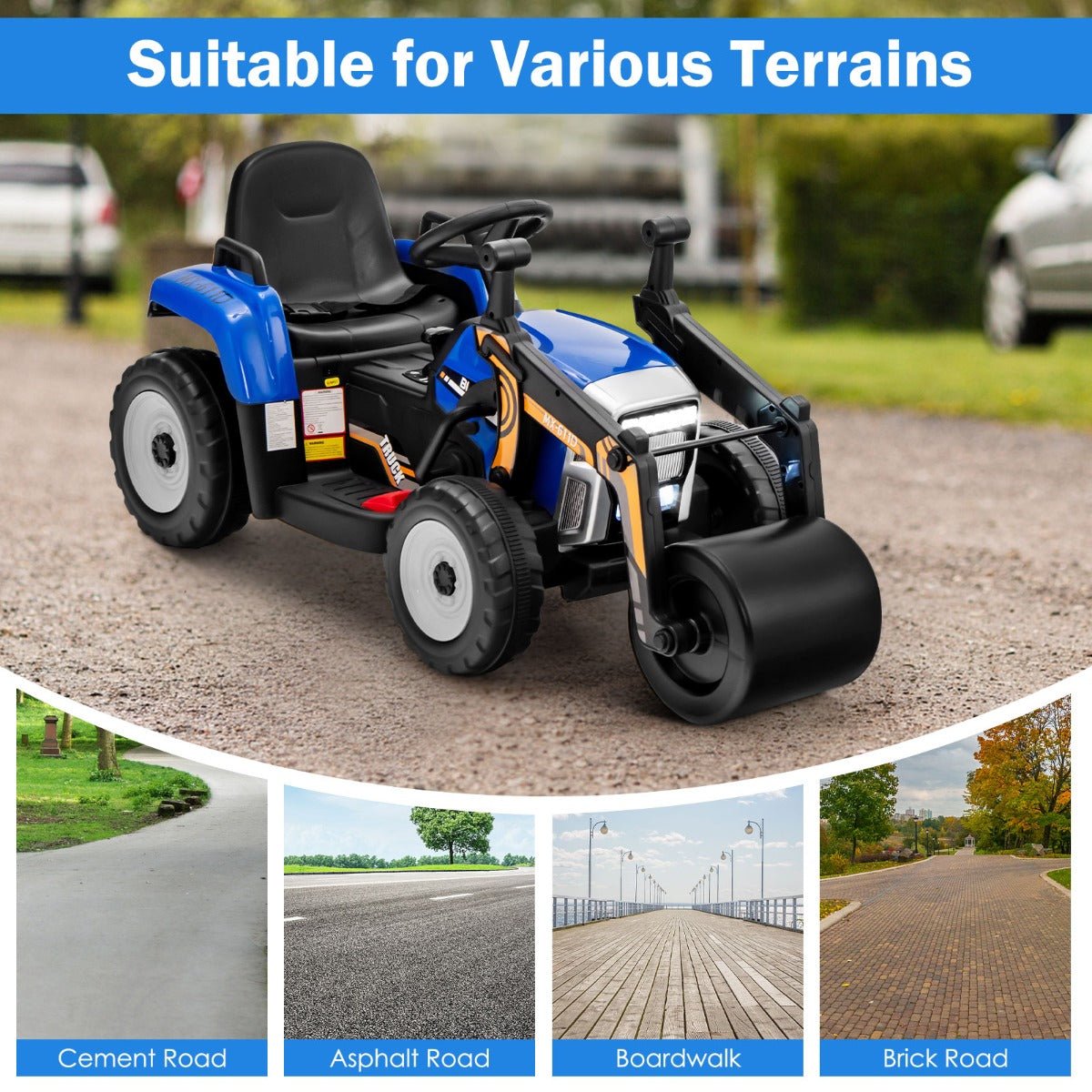 12V Kids Electric Road Roller Ride On Car with Remote Control