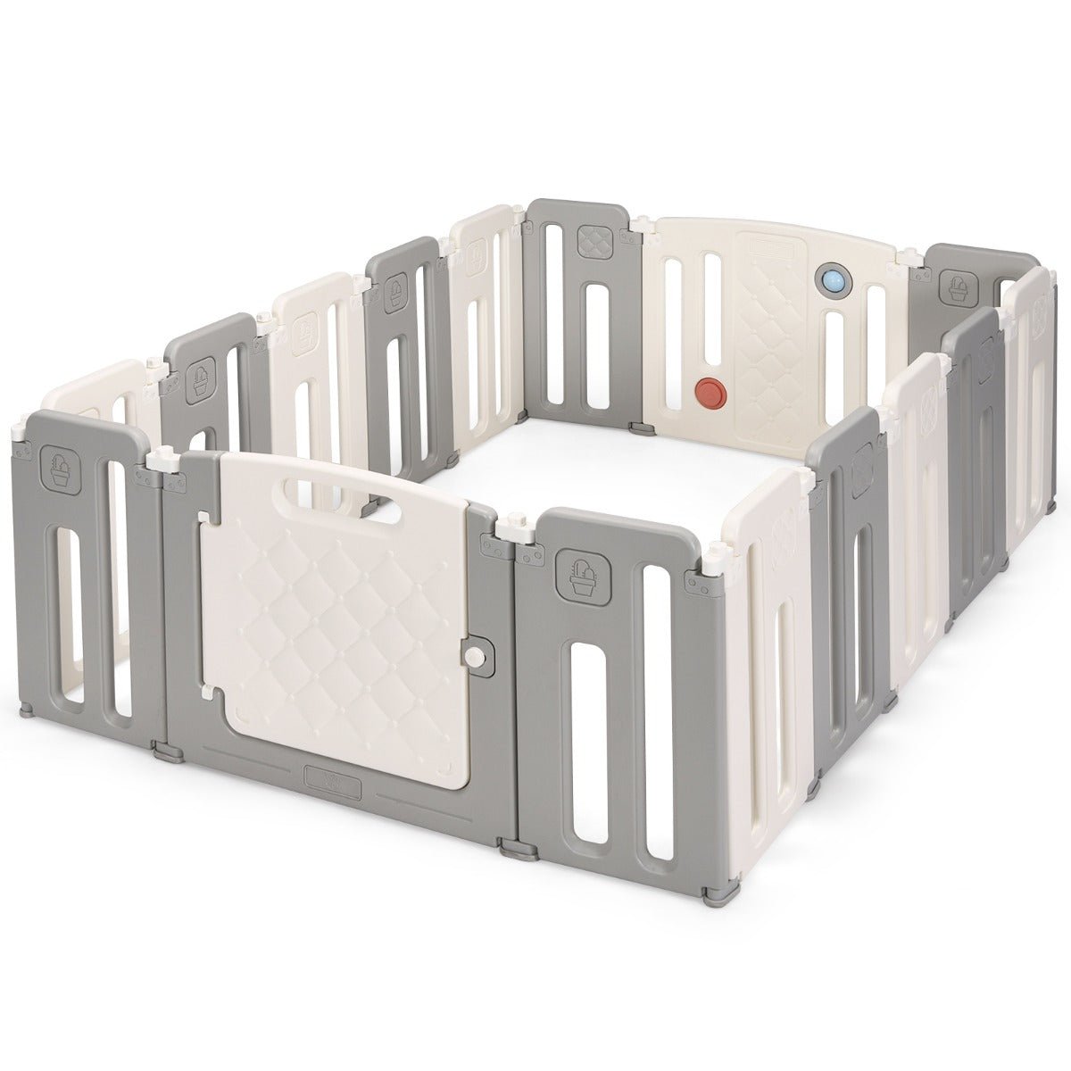 Colorful 16 panel Baby Playpen with Safety Lock and Game Panel