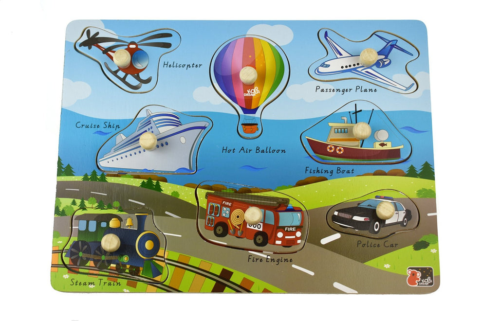 2 in 1 Transport Peg Puzzle by Kids Mega Mart