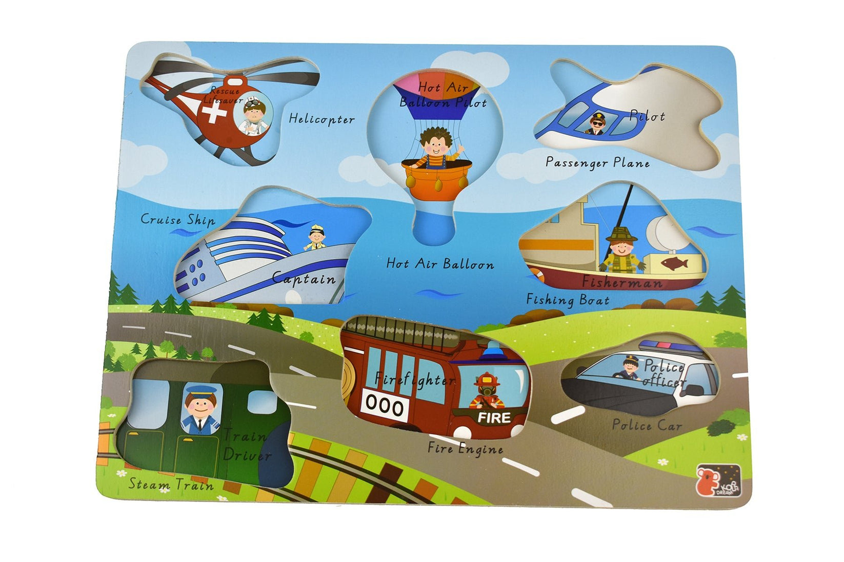 2 in 1 Transport Peg Puzzle by Kids Mega Mart
