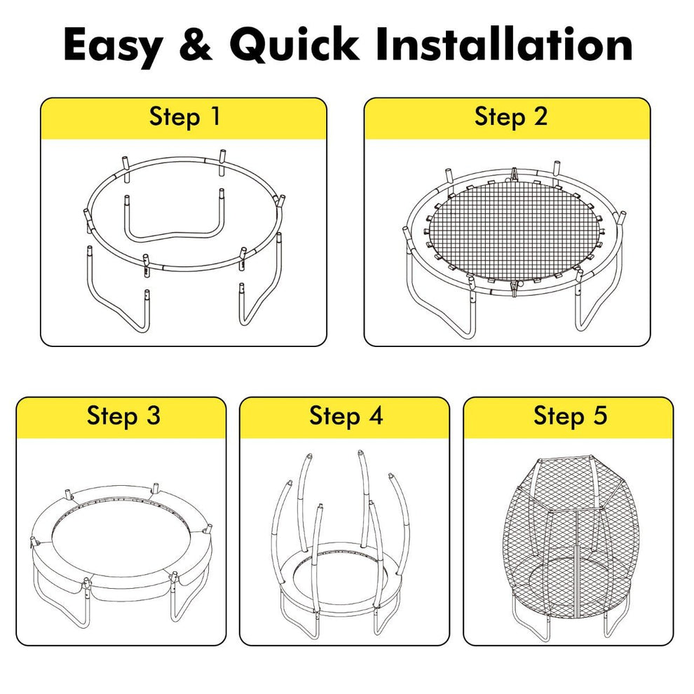 Safe 42" Kids Trampoline with Enclosure Net | Outdoor Play Set – Kids ...