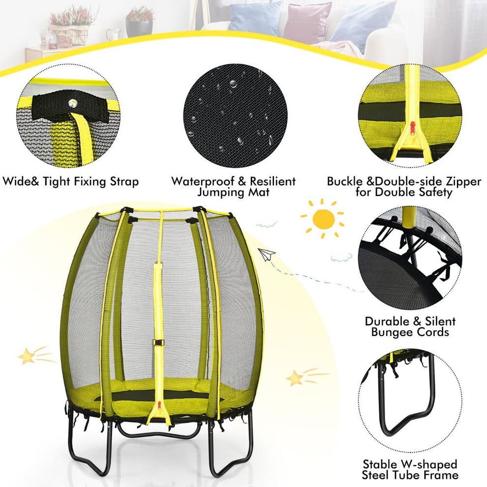 Safe 42" Kids Trampoline with Enclosure Net | Outdoor Play Set – Kids ...