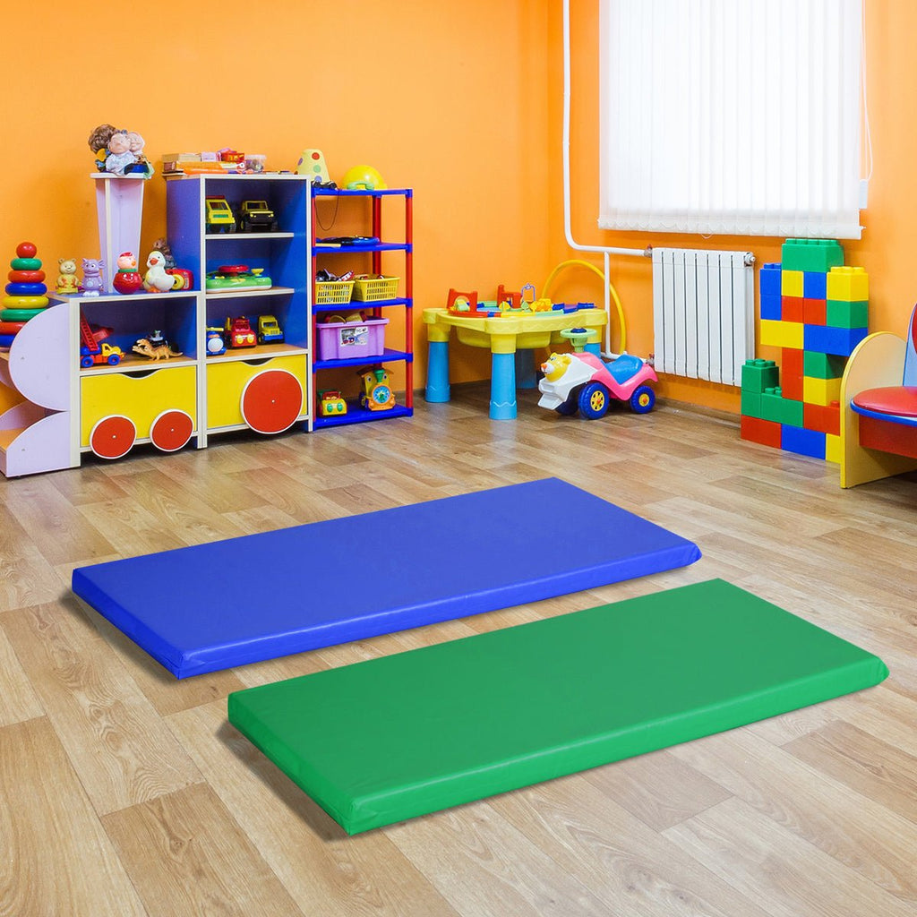 5-Pack 5cm Thick Rainbow Rest Nap Mats with Name Tag Holder