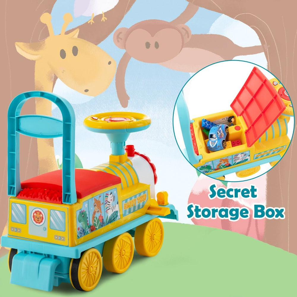 Buy 6V Electric Kids Ride On Train Toy with Track Blue