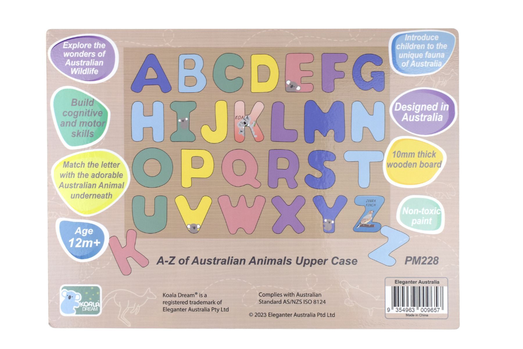 A|Z Uppercase Alphabet Puzzle with Australian Animals