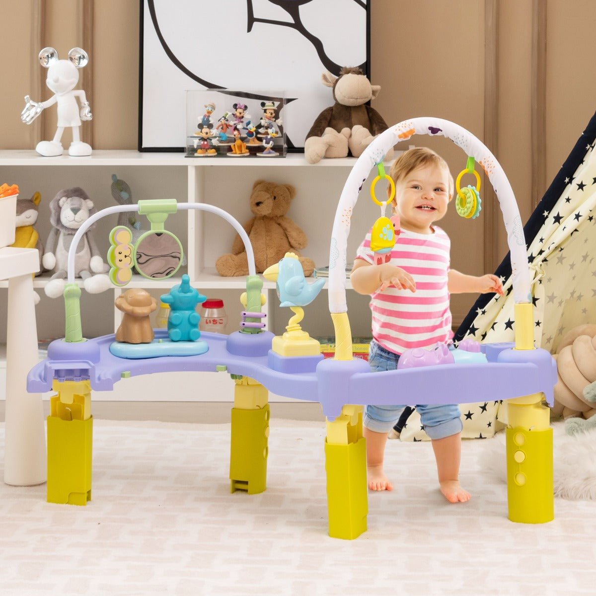 Baby Activity Center - Play Mat, Bouncing Chair, Table Pink