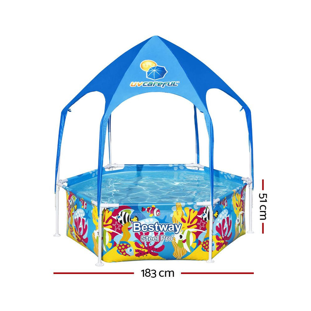 Bestway Steel Pro Pool with Mist Dome Canopy - Buy Now!