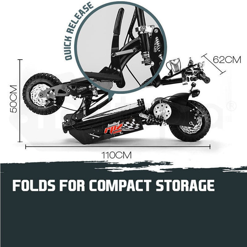 Buy Bullet RPZ1600 48V 1000W Turbo Electric Scooter For Adults Black ...