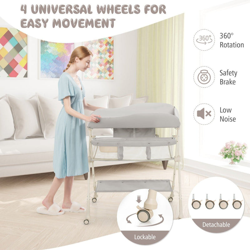 Buy Grey Nappy Change Table Height-Adjustable | Kids Mega Mart