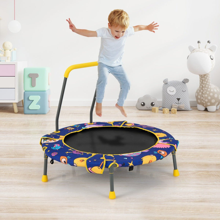 Convertible Swing and Trampoline Set with Upholstered Handrail for Kid