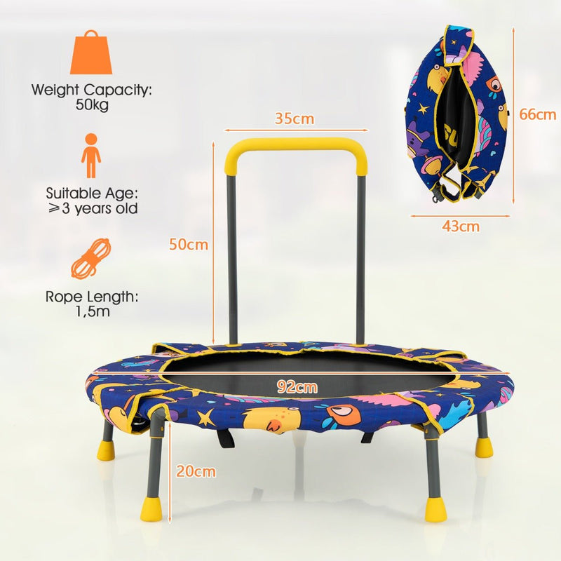 Convertible Swing and Trampoline Set with Upholstered Handrail for Kid