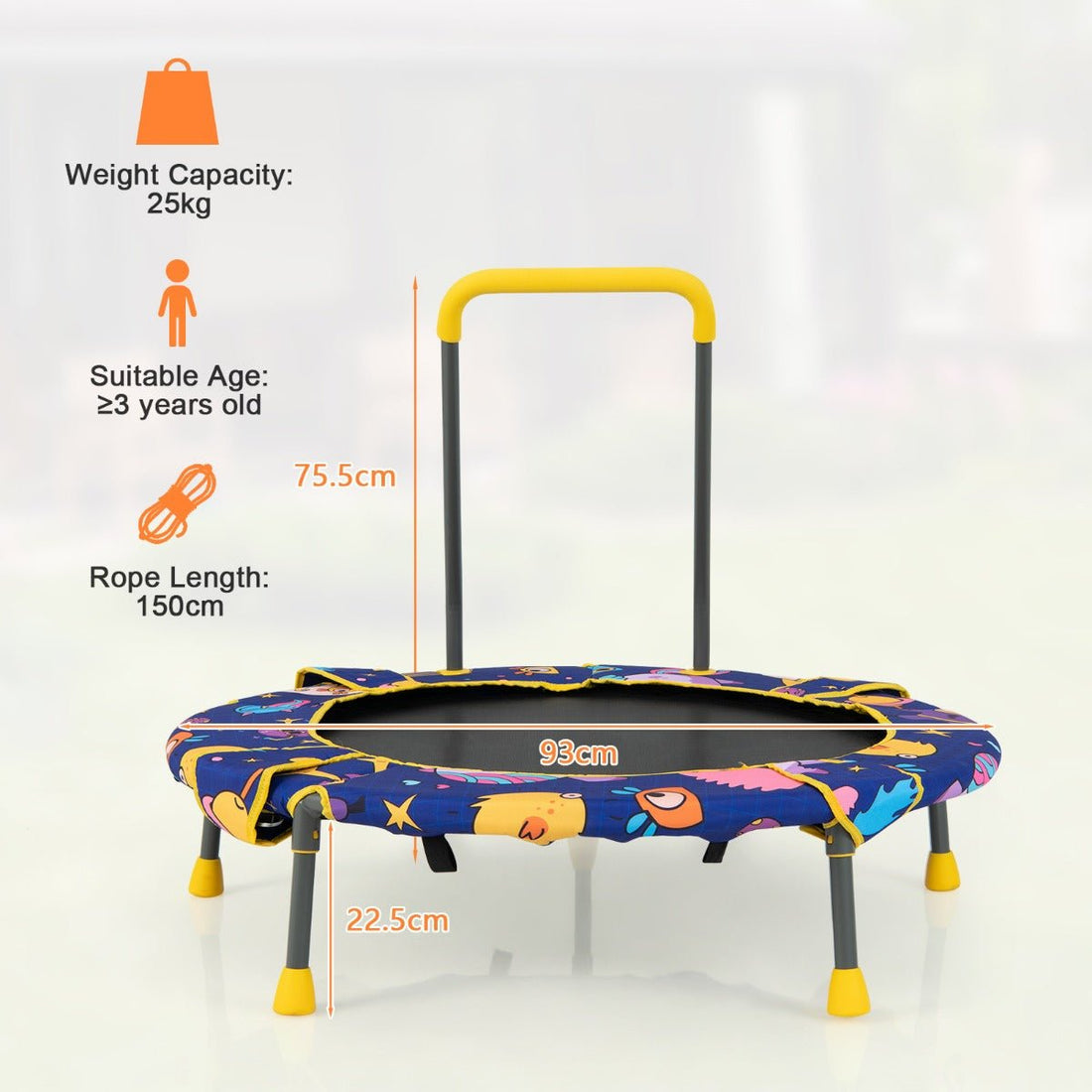 Convertible Swing and Trampoline Set with Upholstered Handrail for Kid
