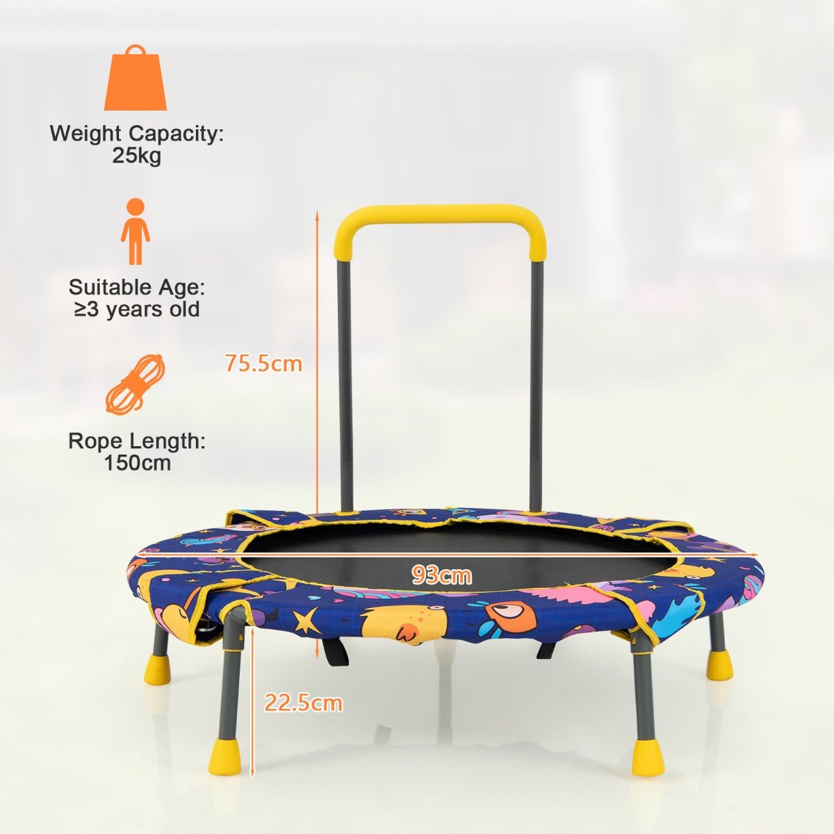 Convertible Swing and Trampoline Set with Upholstered Handrail for Kid