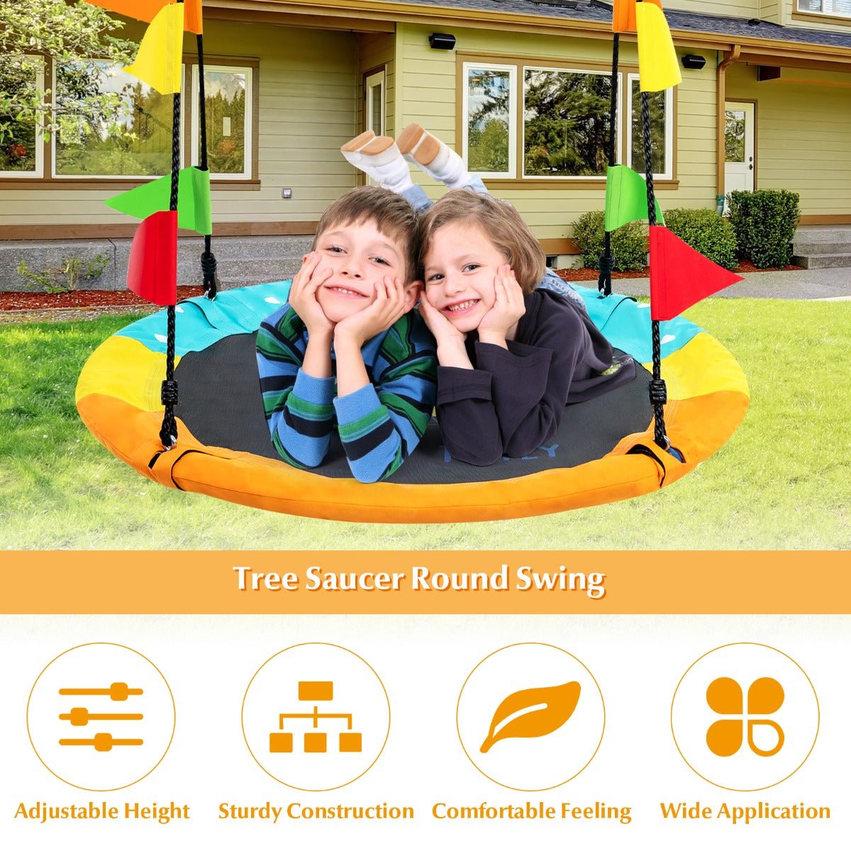 Dinosaur Flying Saucer Tree Swing | Fun for Kids and Adults