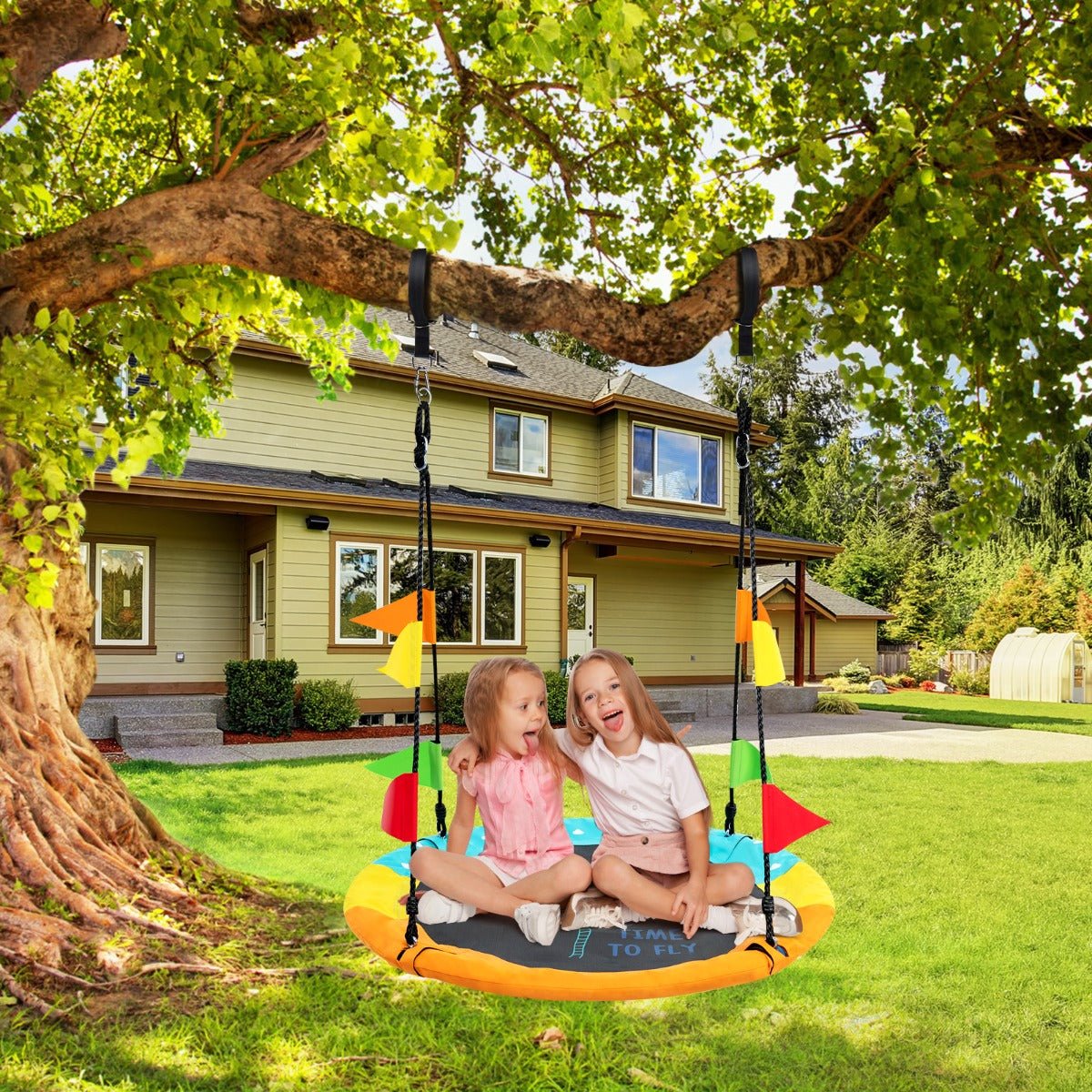 Dinosaur Flying Saucer Tree Swing | Fun for Kids and Adults