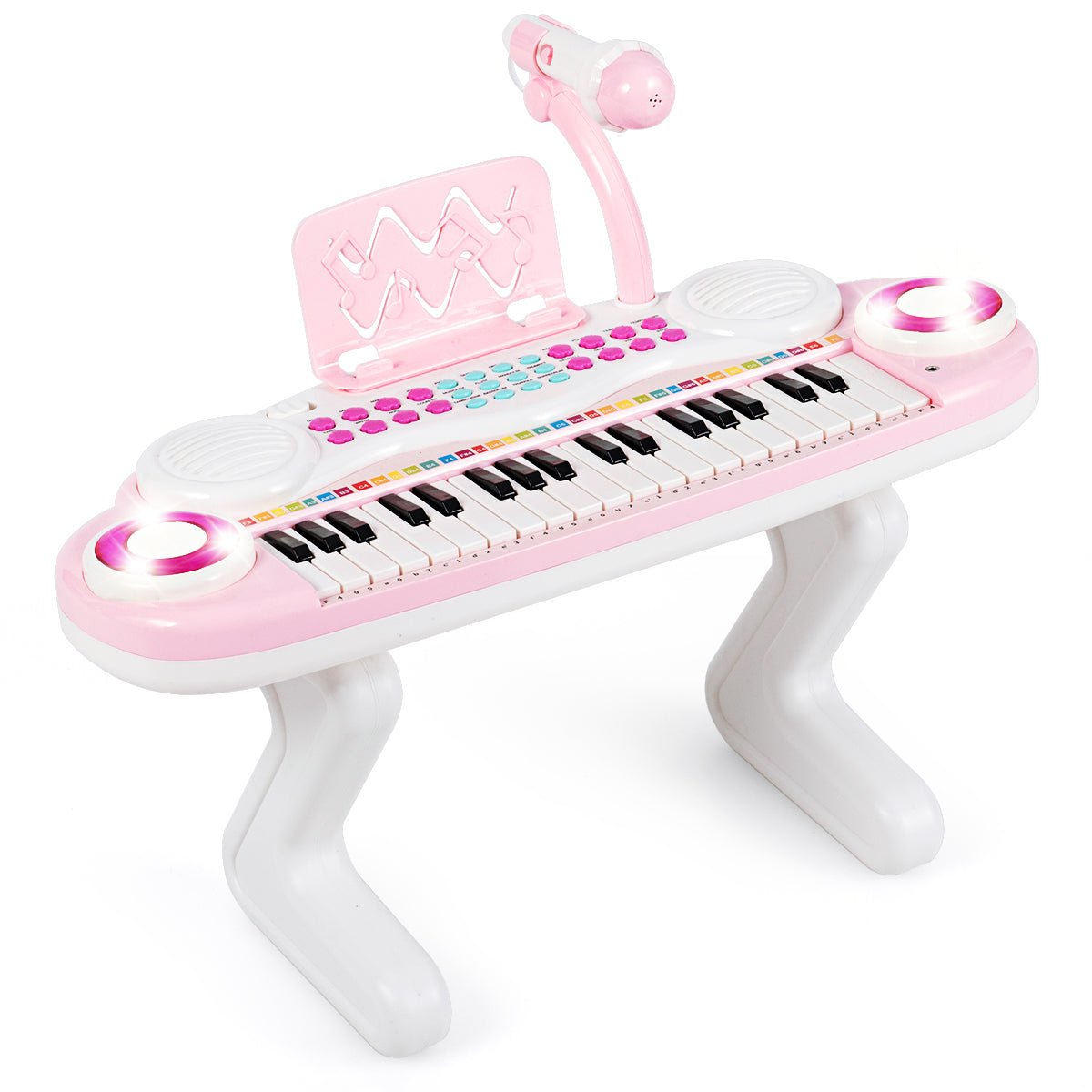 Pink 37-Key Kids Electronic Keyboard Piano with Microphone – Kids Mega Mart