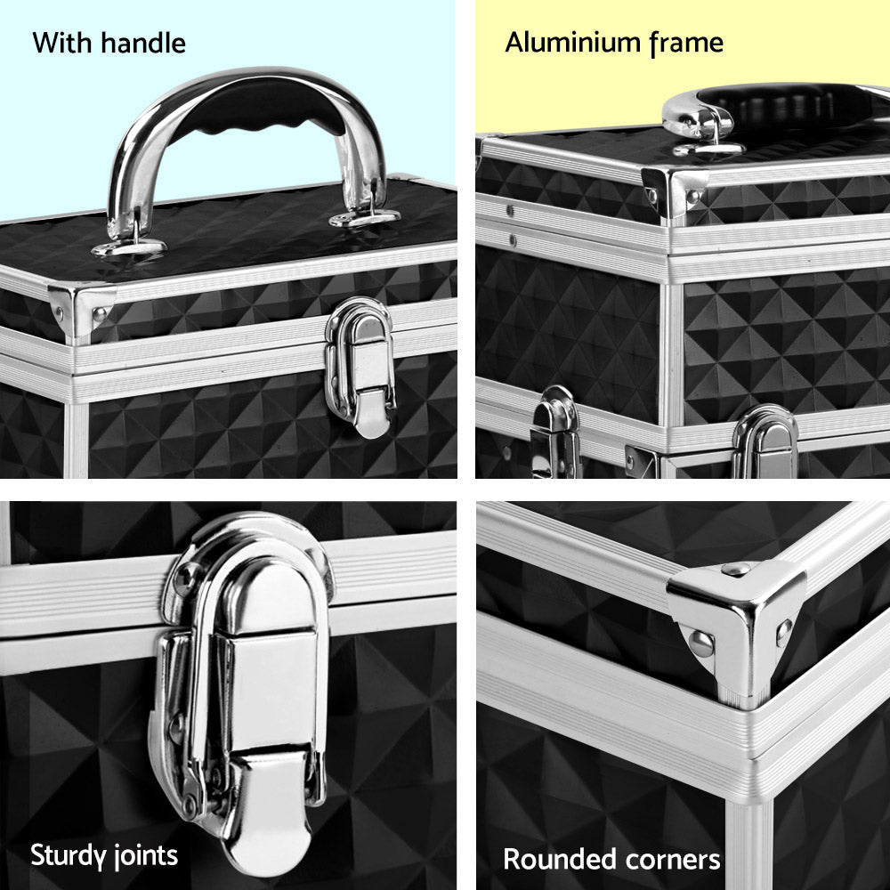 Portable Makeup Case Diamond Black | Australia Delivery