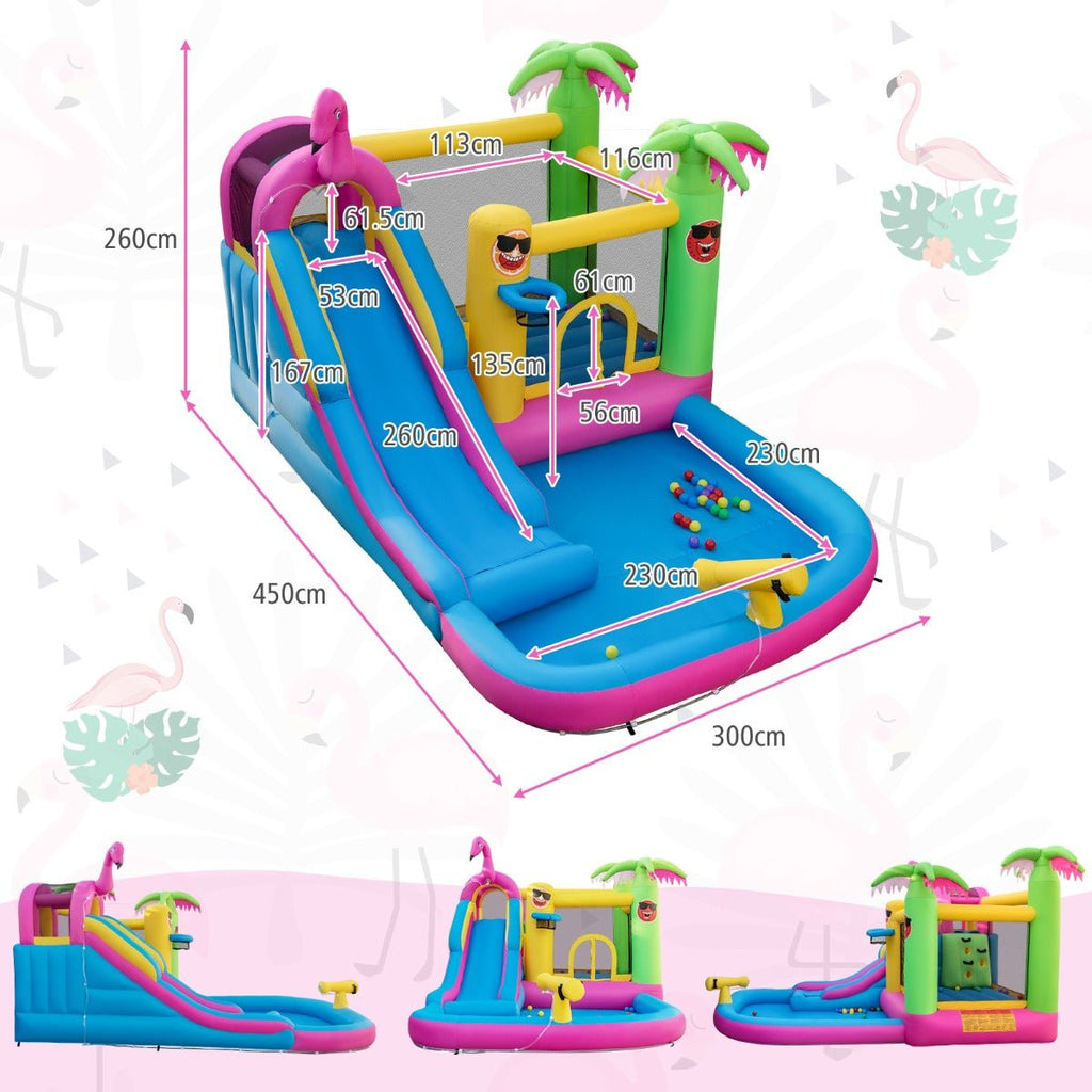 Flamingo Bouncy Castle: 6-in-1 Fun for Kids Jump, Slide & Splash with ...