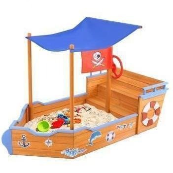 Keezi Boat Sand Pit With Canopy | Treated Timber | Fast Shipping