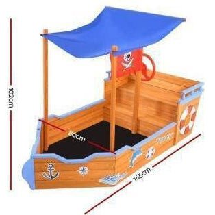 Keezi Boat Sand Pit With Canopy | Treated Timber | Fast Shipping