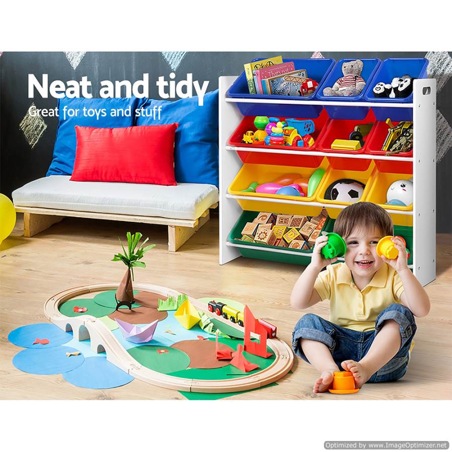 Keezi Kids 12 Bins Toy Box Storage Cabinet | Kids Mega Mart