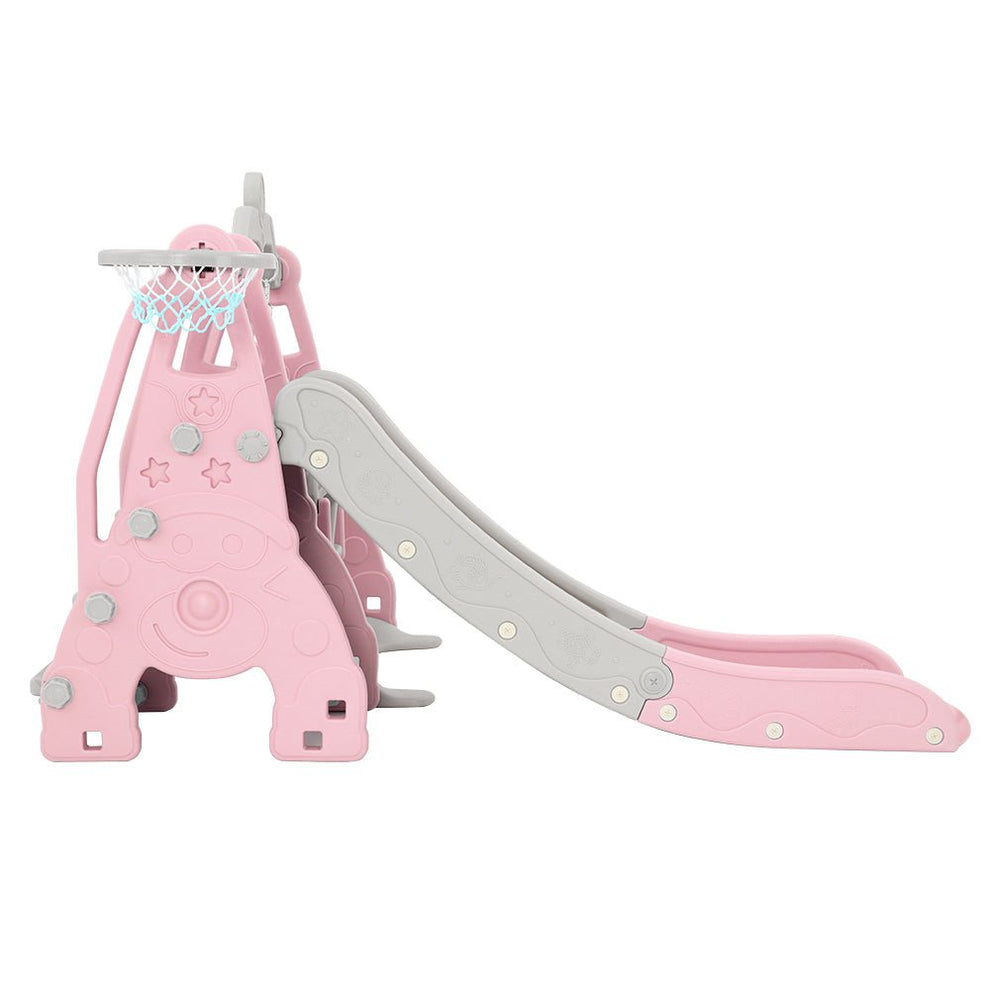 Keezi Kids Toddler Play Set Pink | Swing, Slide, Basketball – Kids Mega ...