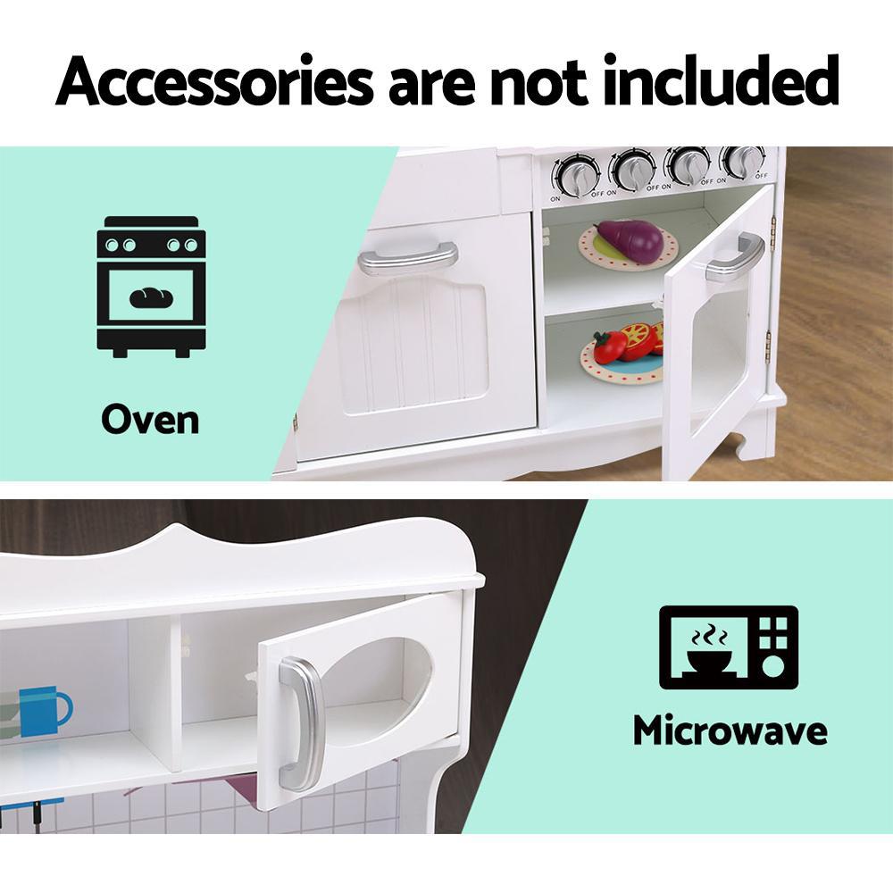 Keezi Kids White Wooden Kitchen Set | Kids Mega Mart Australia