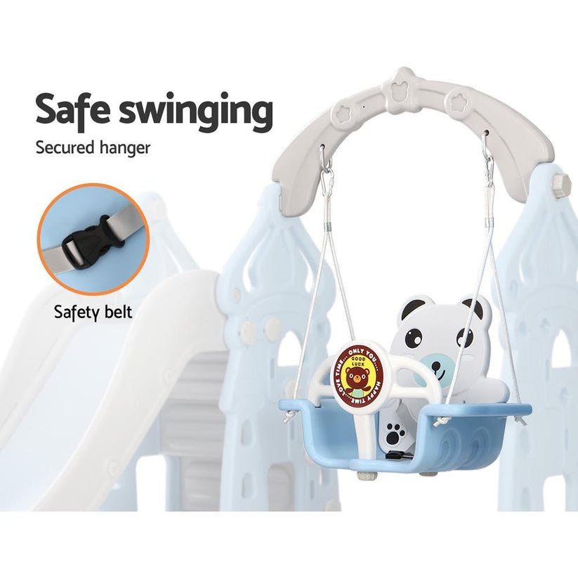 Keezi Toddler Swing Set with Slide Basketball Hoop Blue Shop Now ...