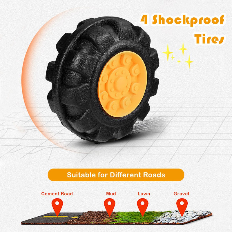 Buy Kids Excavator Push Along Ride On Digger Toy with Helmet