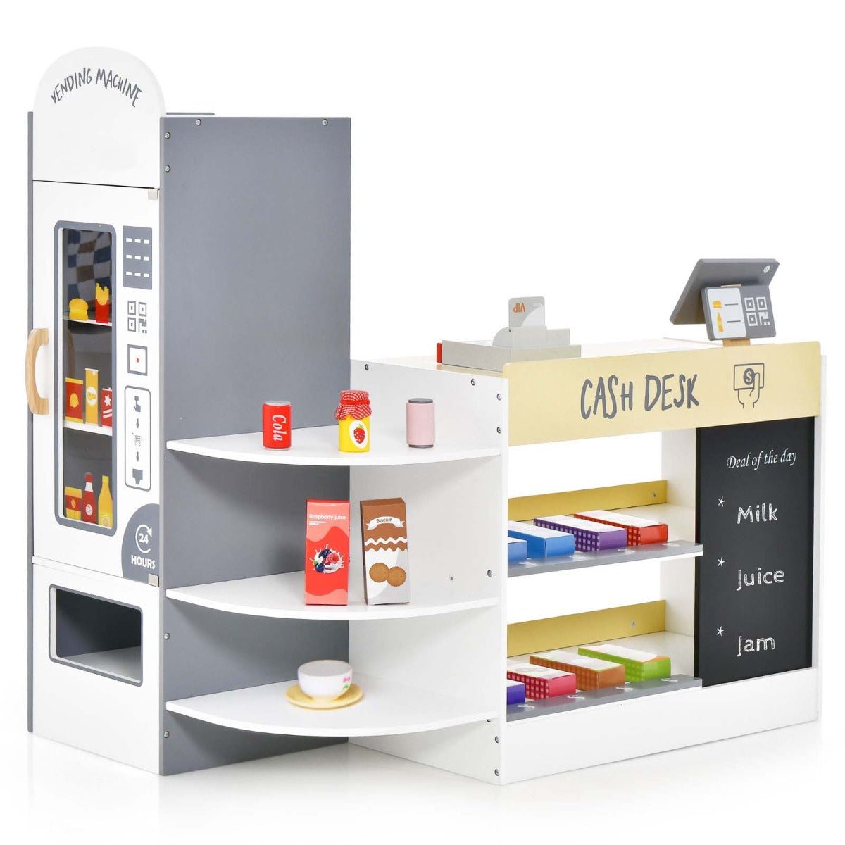 White Grocery Store Playset with Cash Register | Kids Mega Mart