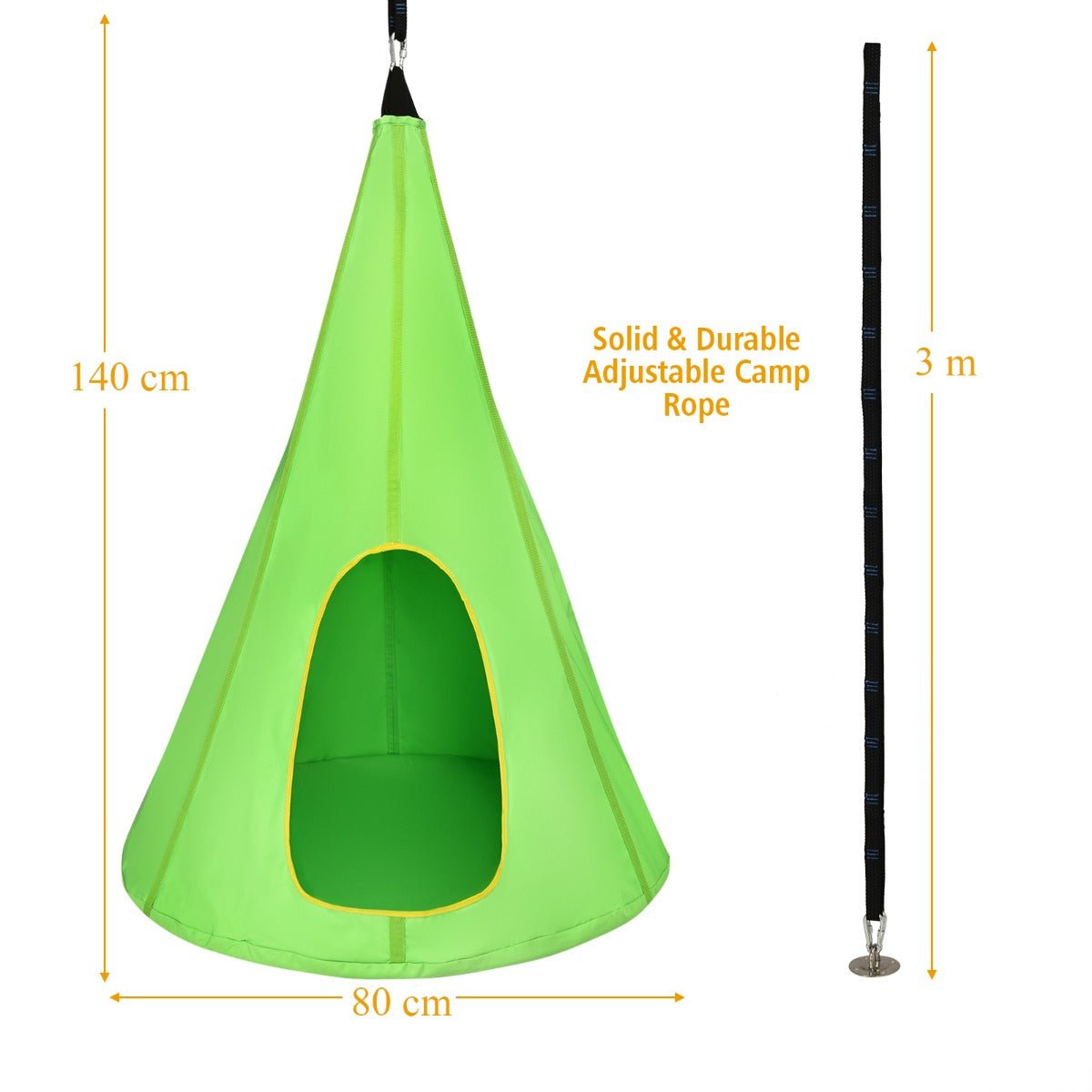 Green Kids Nest Swing Tent | Indoor Outdoor Hanging Pod Chair – Kids ...