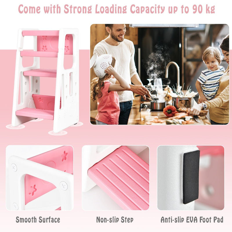 Kids Step Learning Stool with Double Safety Rail | Kids Mega Mart